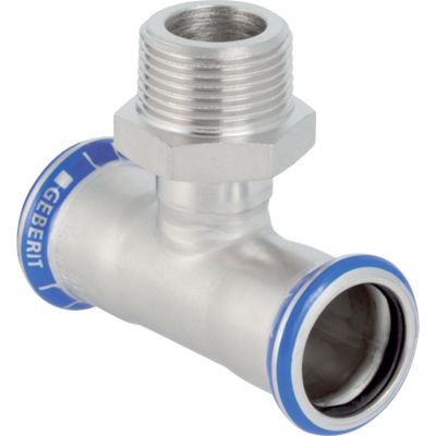 Mapress T-stukken met buitendraad | SKS | RVS